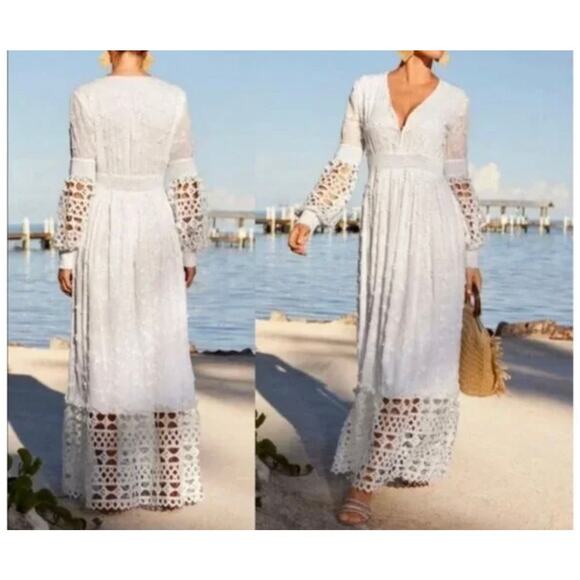 Boston Proper | Dresses | Boston Proper New White Lace Tiered Maxi ...